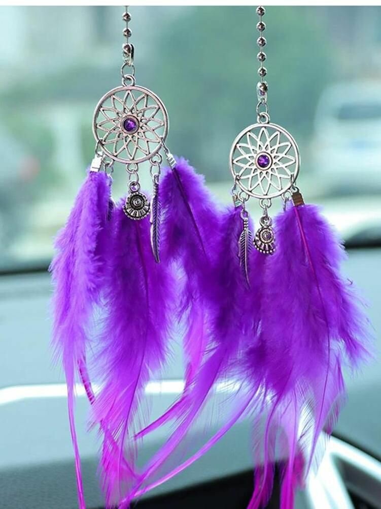 Ловец снов для автомобиля, подвеска на зеркало с перьями