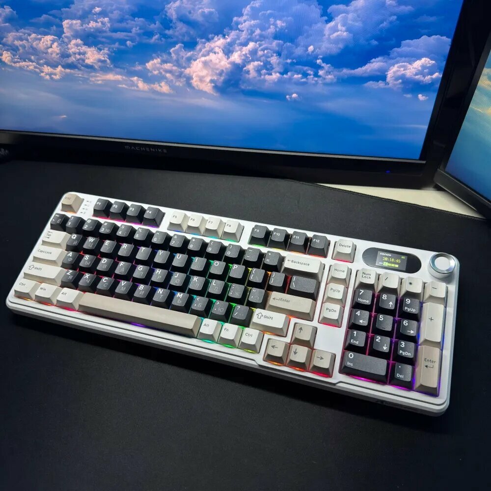 Игровая клавиатура беспроводная Attack Shark X98PRO, (Attack Shark), Русская раскладка, бежевый, черный