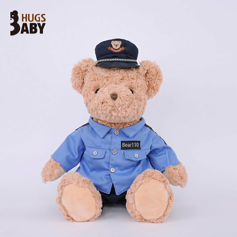 Держите ребенка Дорожная полиция Маленький медведь Железная езда Полицейский кукла плюшевая игрушка Тедди Медведь кукла