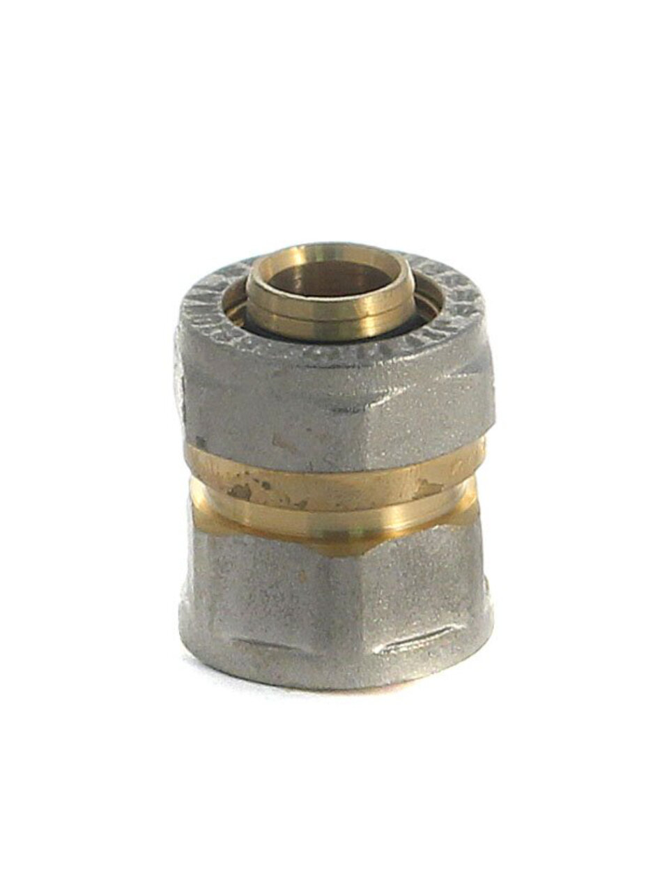 Металлопластиковая муфта d20х1/2", внутренняя резьба, с цангой и гайкой, Frap, F305.2004