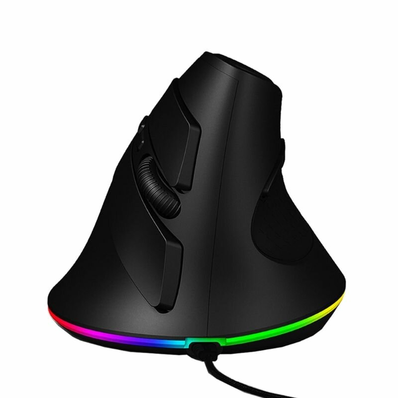 Проводная эргономичная мышь, вертикальная RGB, регулируемая, 7200 точек на дюйм, 7 программируемых кнопок, компьютер для игр, ноутбуков, ПК