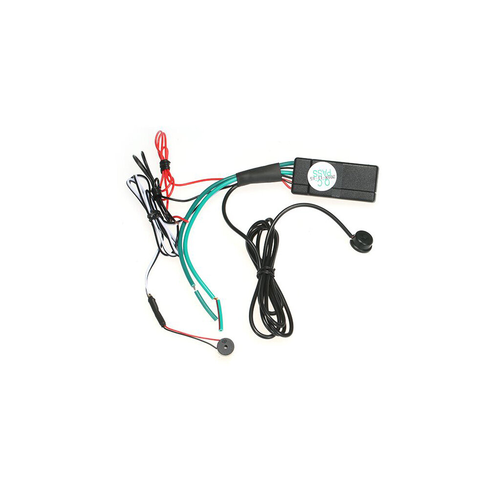 Система сигнализации и иммобилайзера для автомобиля, антиугонная система, радиочастота 2.4Ghz, кабели черного цвета, напряжение 3V для пульта, 12±3V для основного блока, диапазон приема 2m, 1 х хост блокировки двигателя, 2 х кольца RFID датчика, 4 х