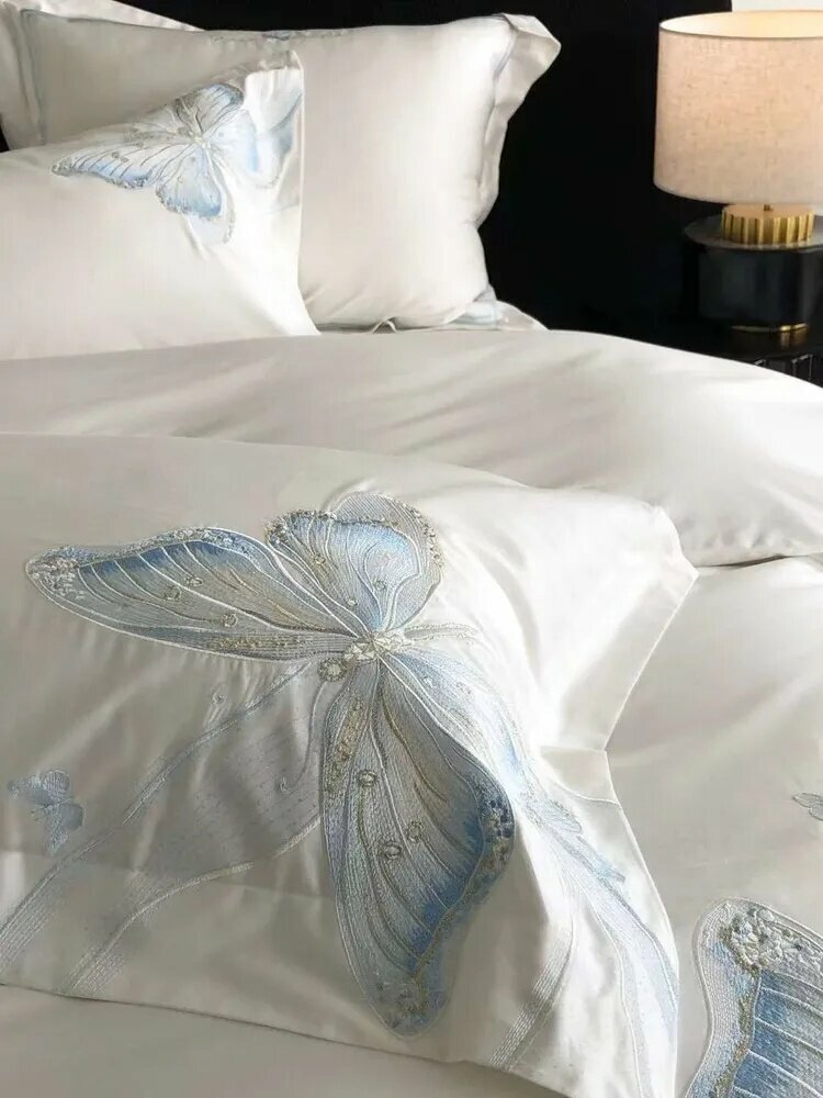Blumarine Комплект постельного белья, Хлопок, Евро, наволочки 50x70