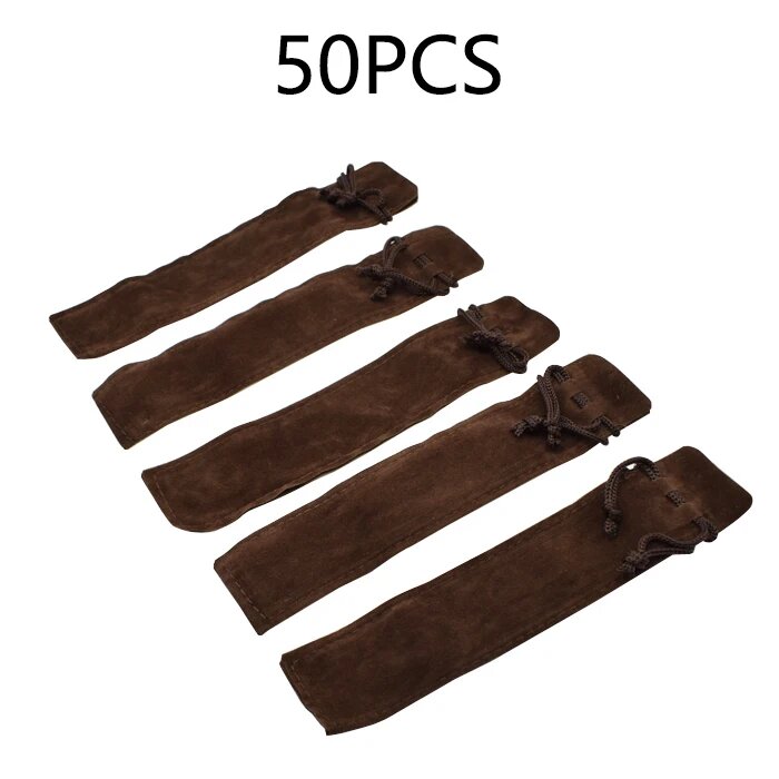 Бархатные чехлы для ручек, набор из 5 штук Коричневый, 50Pcs Brown