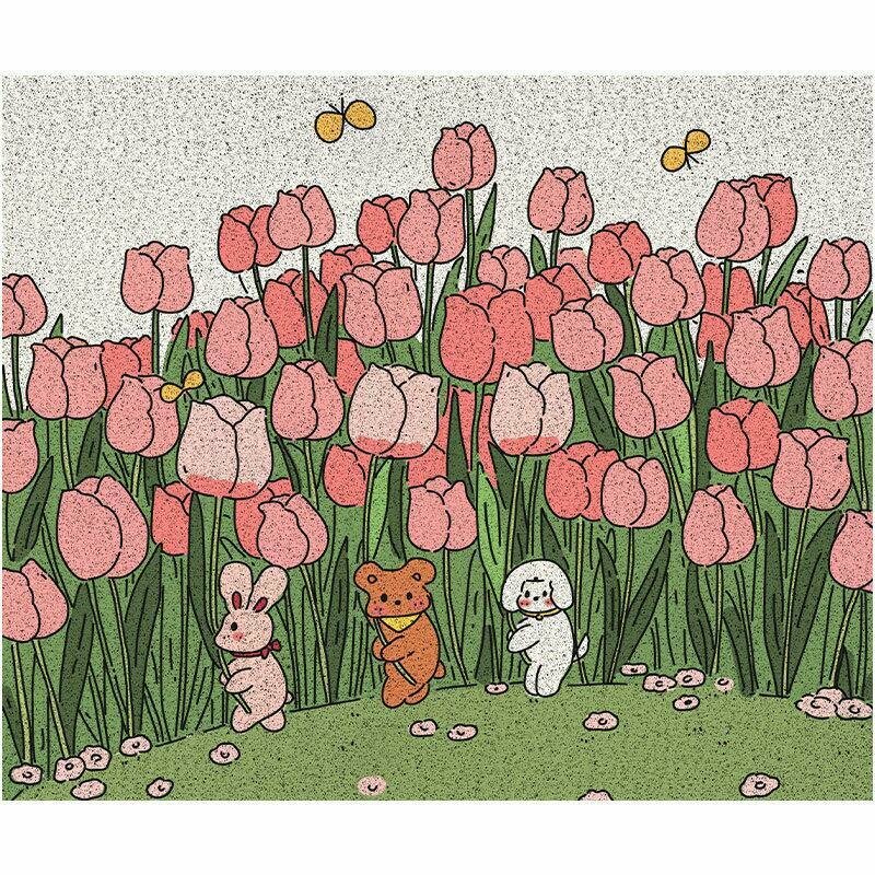 Свежий Тюльпан вход проволочное кольцо коврик входная дверь протирание почвы коврик для ног трансграничный вход