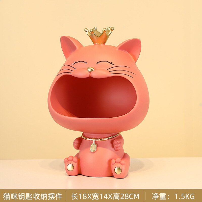 Большой креативный ключница, украшение в виде кошки с большим ртом, современное простое украшение для входа в дом, практичный подарок на свадьбу