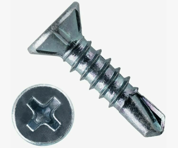 Саморез оконный 3,9х25 мм, белый цинк (1кг/641шт)