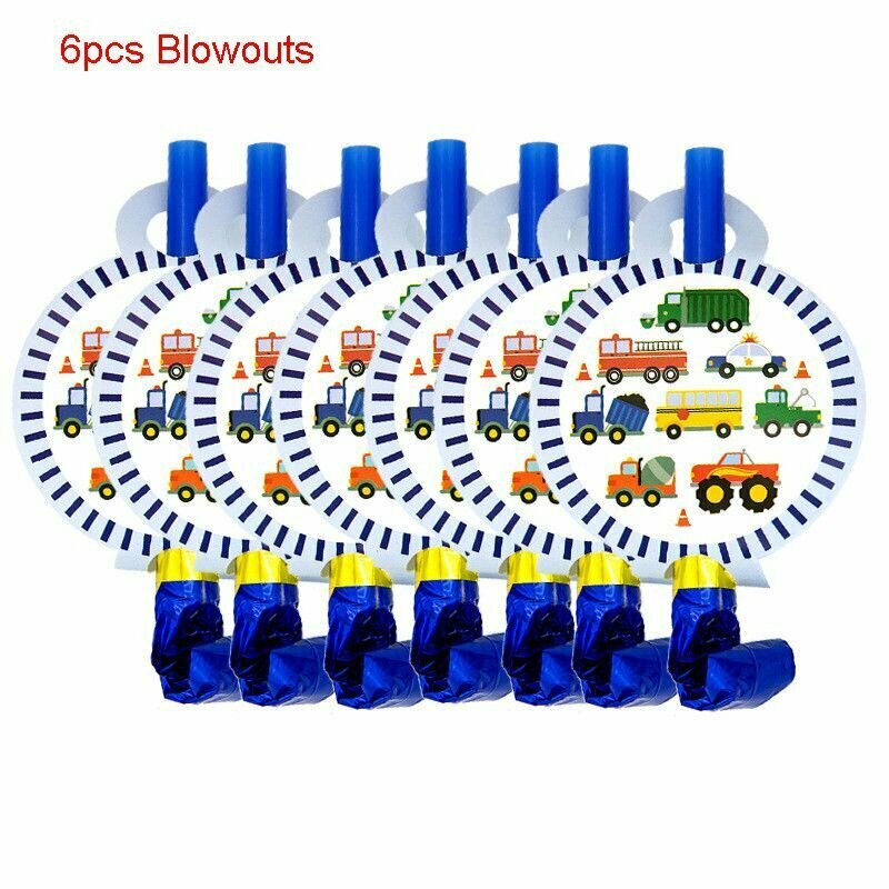 Детские автомобильные вечеринки: одноразовые принадлежности, 6 шт. свистков