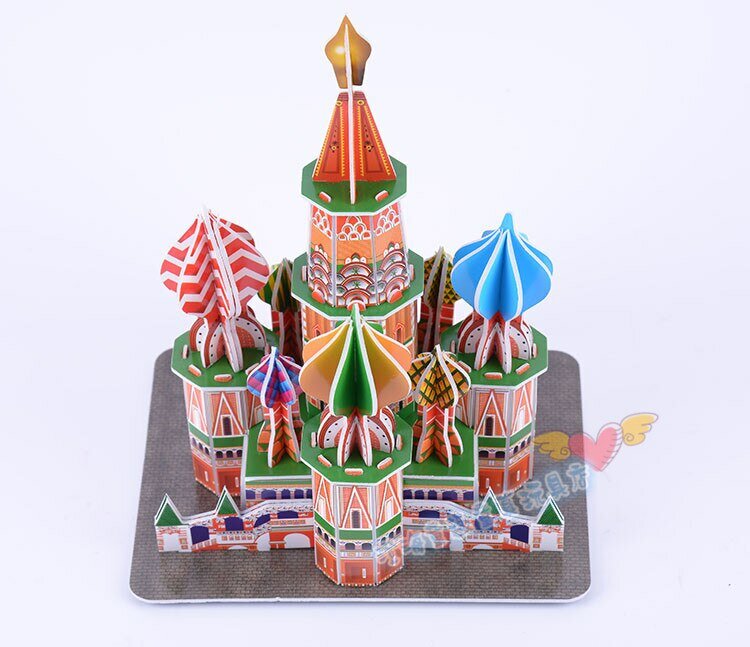 Креативные игрушки Святого Василия Собор Москва Россия 3D Бумага DIY Jigsaw Building Model Kit Дети Детские игры Подарочные игрушки 1 набор Build Model Kit Model Kit Building Model (Цветный)