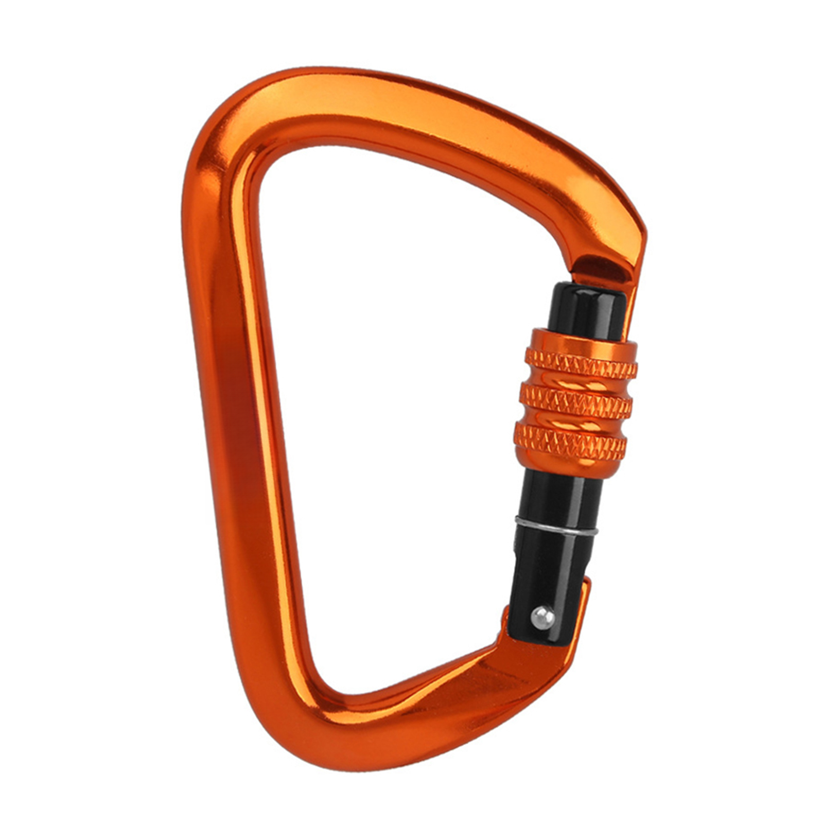 Карбаинер D-образный с замком 25KN, тяжелый, из алюминиевого сплава, с пружинным затвором, для выживания, материал 7075 авиационный алюминий, модель A/B, цвет черный/красный/оранжевый/синий/серебристый, открытие затвора 22мм, размер 112*74*11.5мм, вес