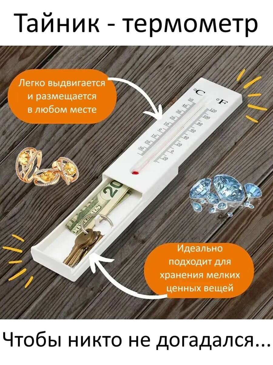 Термометр с секретным тайником надежное место для хранения ключей, денег, мелких вещей