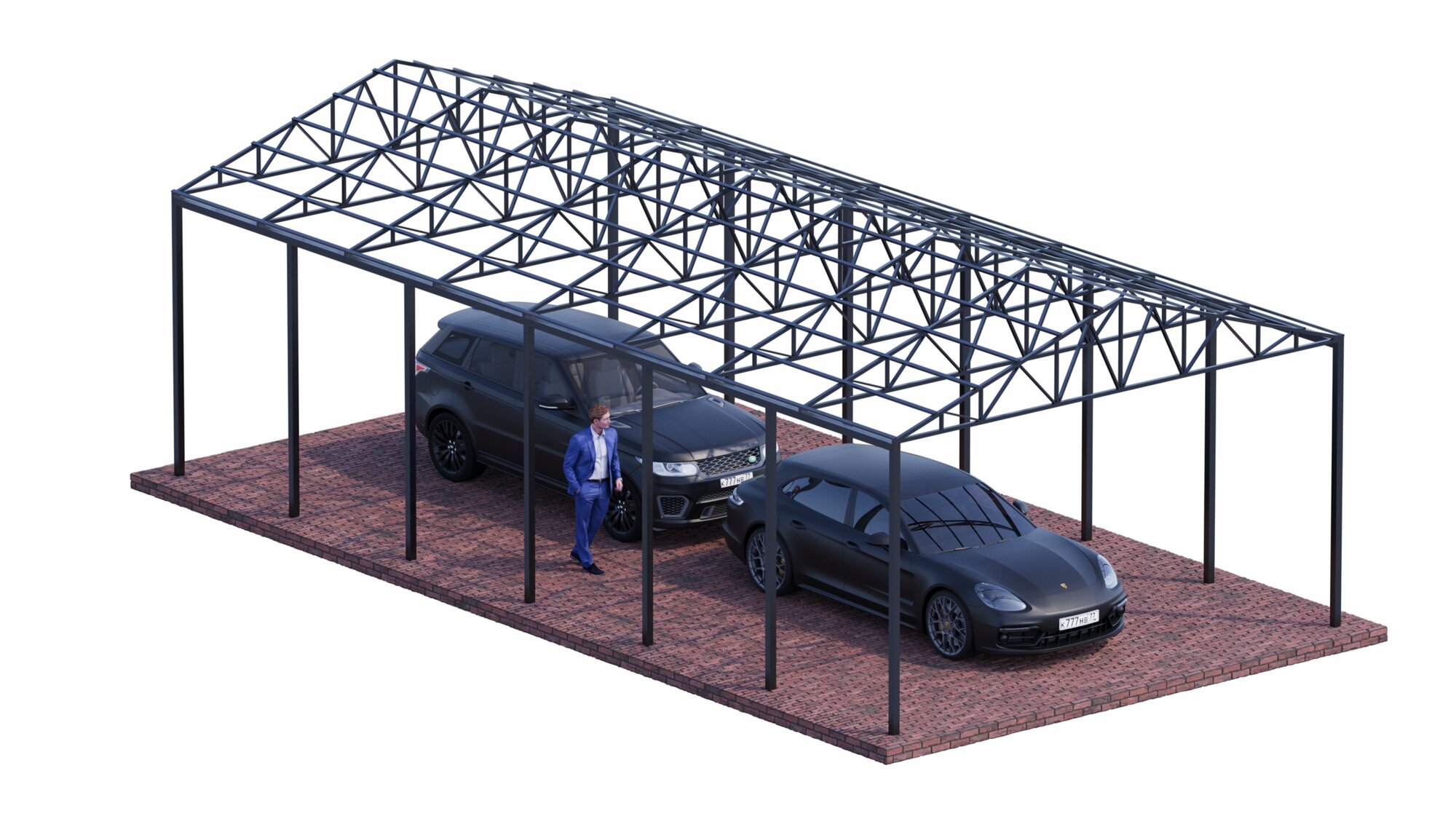 Комплект для самостоятельной сборки металлического автонавеса. Размер 12х6х3