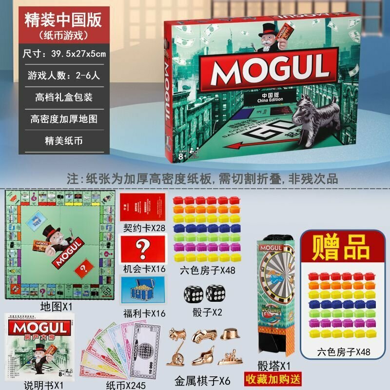 Официальная карточная игра Монополия, большая версия, китайская версия, экстра-большая настольная игра для детей и взрослых, магнат недвижимости