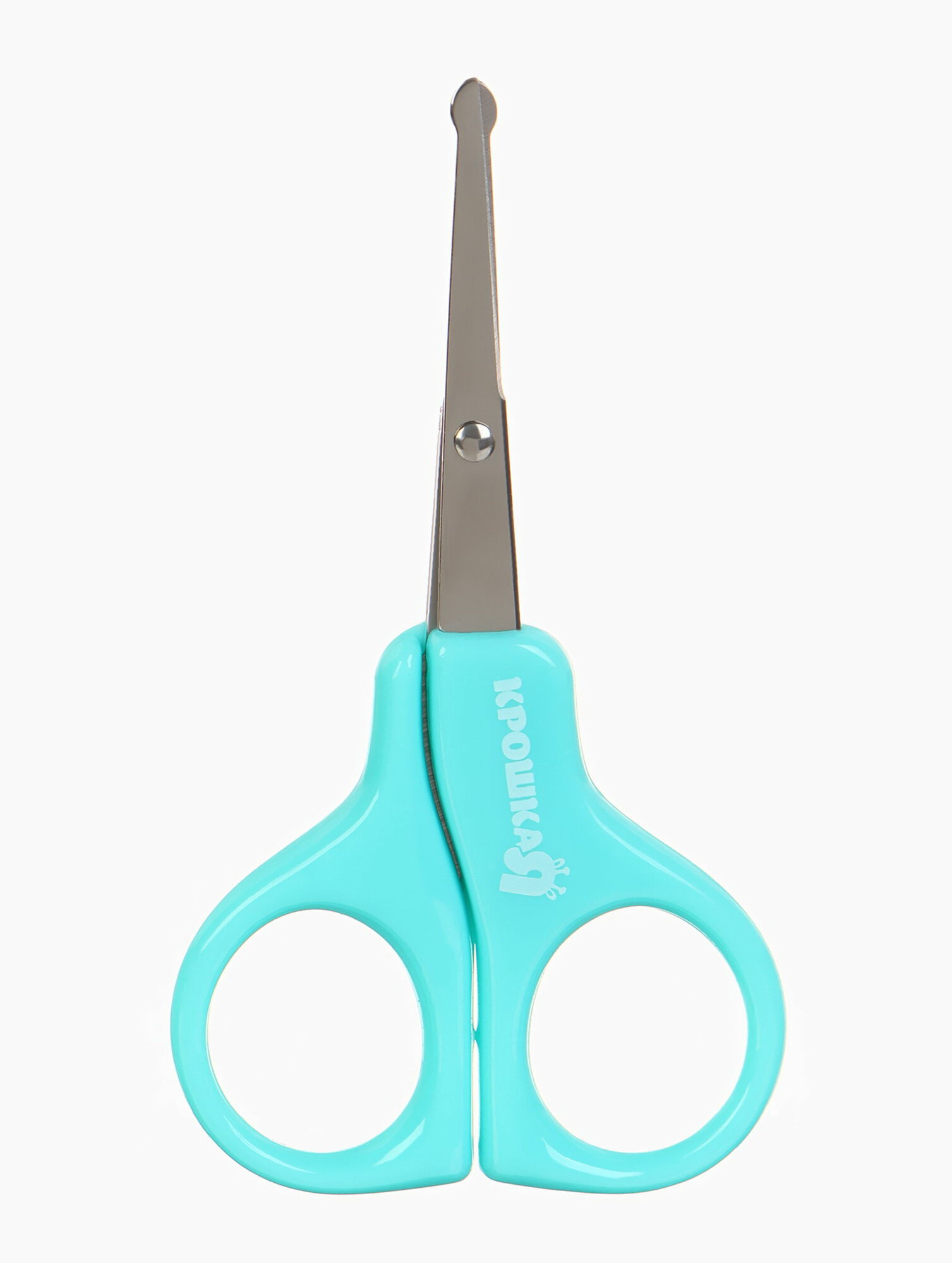Ножницы маникюрные, детские, закругленные кончики, бирюзовый