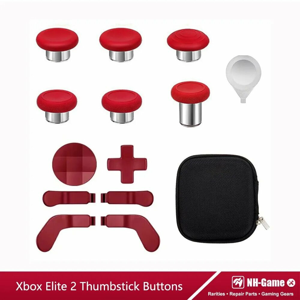 Контроллер/джойстик Xbox One/Series Elite 2 с металлическими кнопками, джойстиками и лепестками, красный