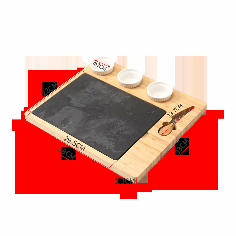 Набор разделочных досок из акации, керамический нож и вилка, скандинавская западная разделочная доска для фруктов, сыра, хлеба и пиццы