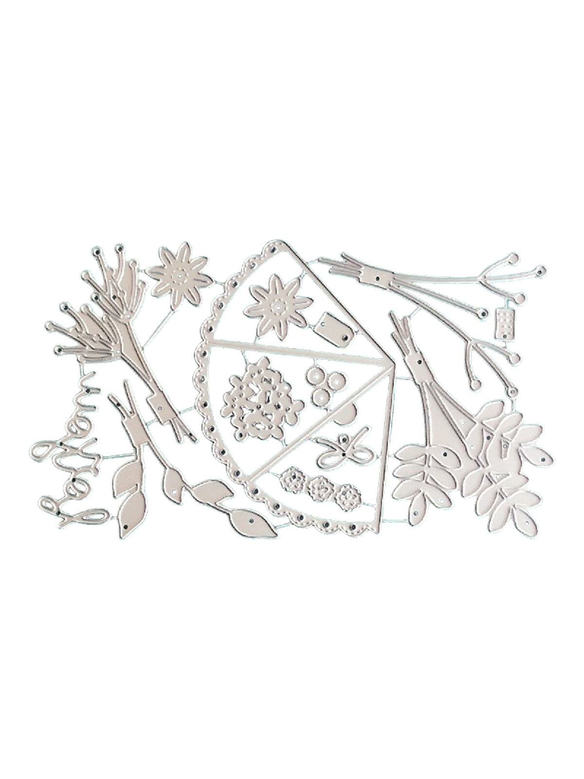 Трафареты для вырезания трафаретов для тиснения букетов цветов для бумажных украшений