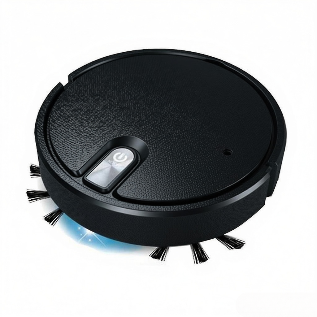 Робот-пылесос Jallen Gabor для пылесоса, мойки и увлажнения (черный), 1200mAh литий-аккумулятор, 3.7V, 5W, время заряда 3-5 часа, время работы 90 минут, материал ABS+электронные компоненты, размер 25x25x6cm, в комплект входят 1 робот-пылесос, 2 боковые