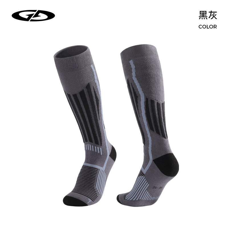 Шерстяные лыжные носки для мужчин и женщин, зимние утолщенные компрессионные носки, длинные носки для походов на открытом воздухе, спортивные термоноски для велоспорта