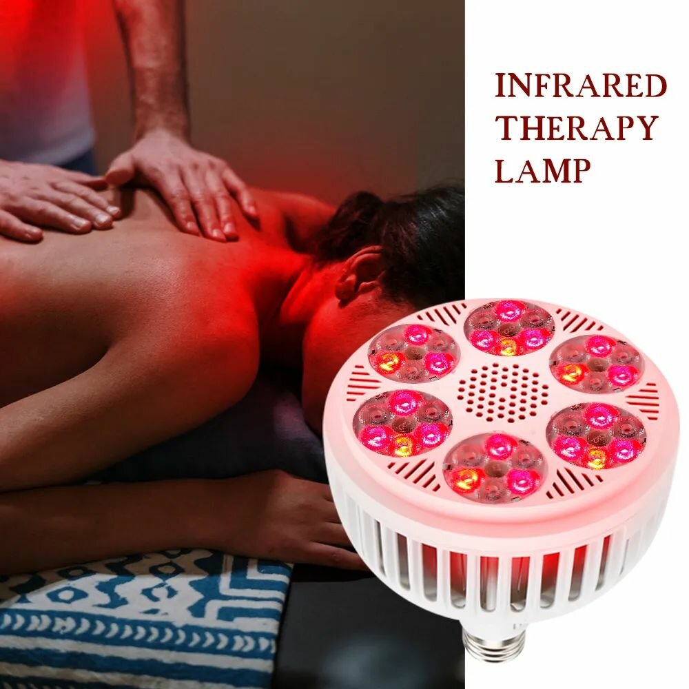 Лампа E27 36 светодиодов 3030, полный красный спектр (630нм 6шт, 660нм 15шт, инфракрасные 15шт), 17W, 85-265V, для светотерапии и омоложения.