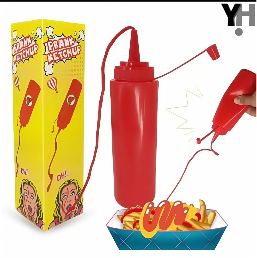 Забавная бутафорская бутылка из-под кетчупа для веселых праздничных розыгрышей, 1 комплект, размер 19.50x5.00X5.00 см
