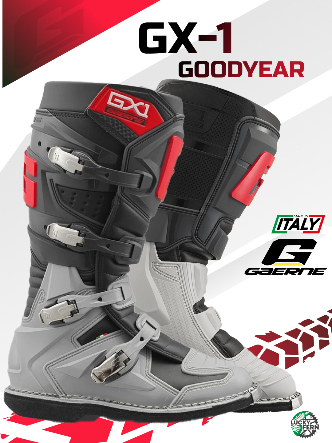Мотоботы Gaerne GX-1 Goodyear Anthracite/Grey/Red 40