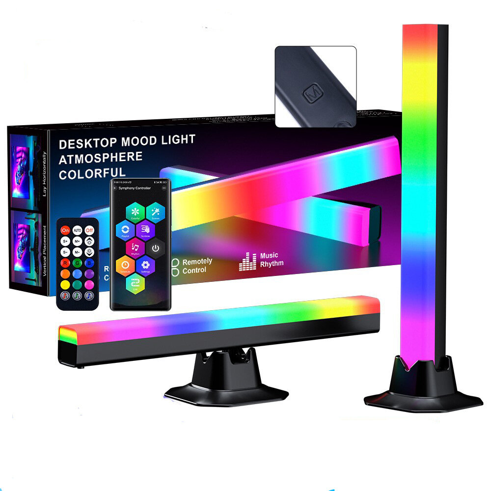 RGB свет для звука, настольный атмосферный свет, ритмичный свет, RGB атмосферный свет, компьютерный атмосферный свет, цветной музыкальный аудиосвет с управлением звуком