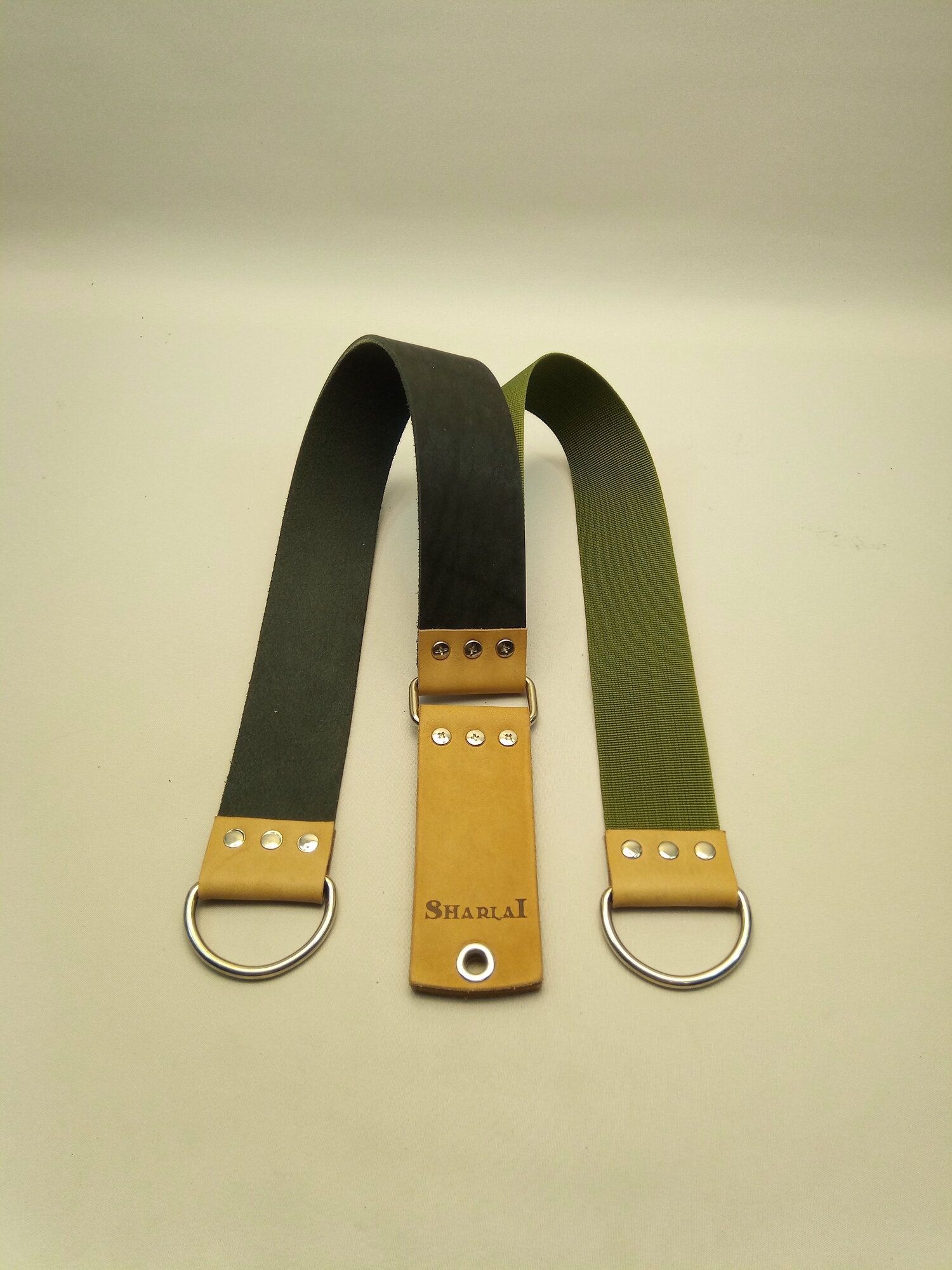 Р-039 Ремень натуральная кожа + полипропилен. Для правки - доводки опасных бритв, ножей. (кожа 3 - 3.2мм. черный)