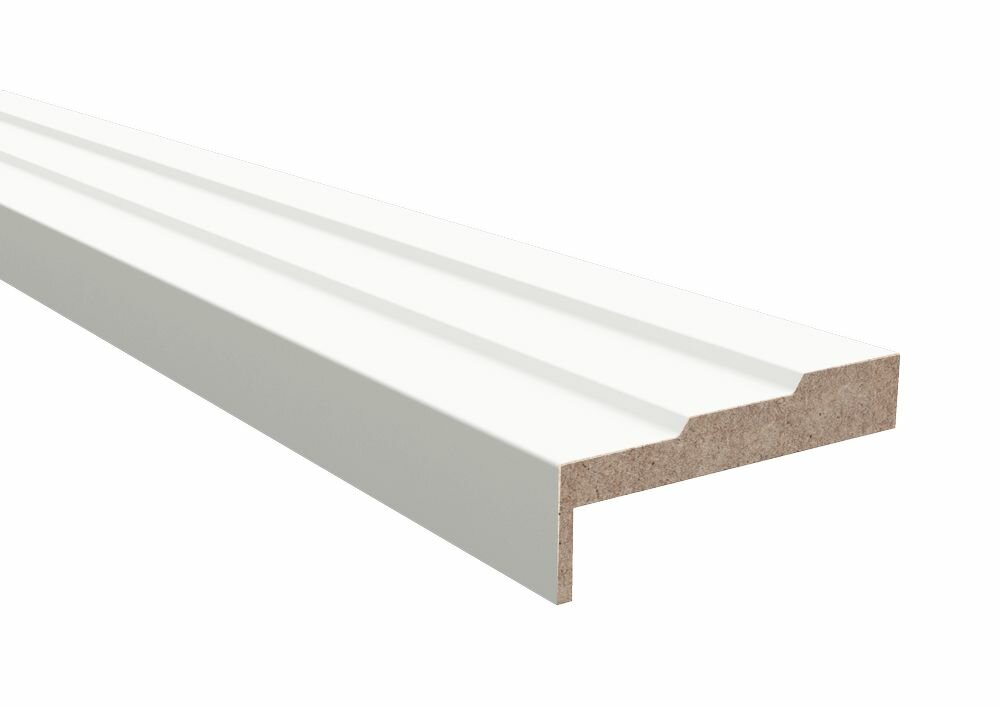 Наличник 85 мм "каскад" фигурный Эмалекс белый (телескопический)