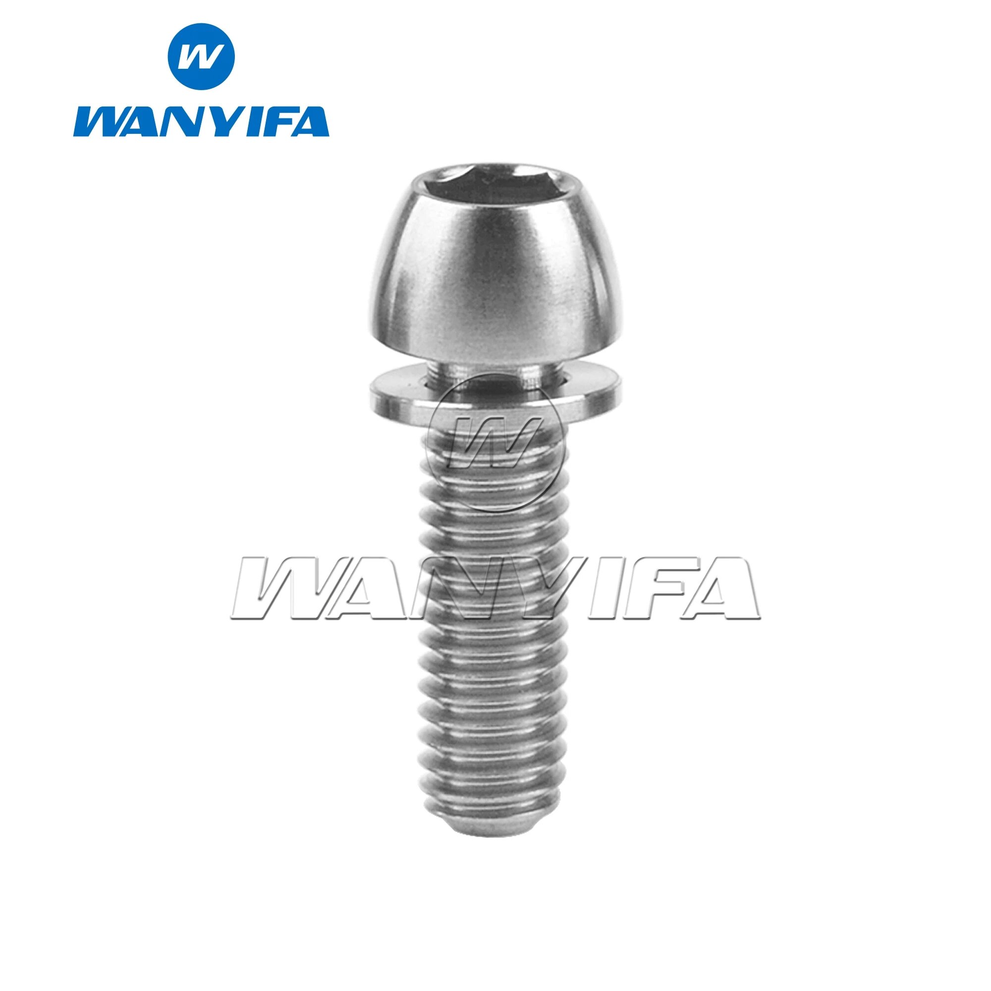 Титановые болты Wanyifa M6x18/20 мм с шайбой 4/10 шт. Titanium, M6x18mm, 4pcs