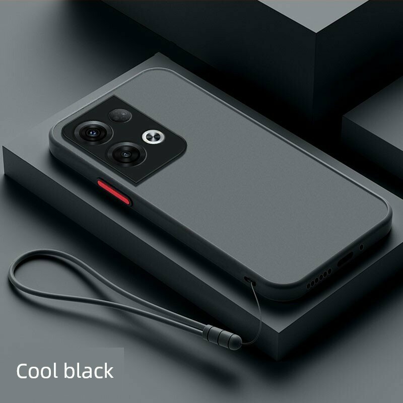 Силиконовый чехол для OPPO Reno8 Pro с мягкой текстурой, матовый черный цвет, сплошной узор для мобильного телефона