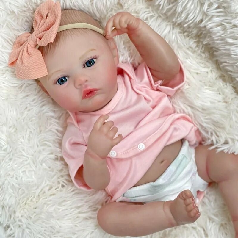 19 дюймов 48 см Новорожденный ребенок Reborn Girl Meadow Кукла Реборн, виниловый корпус