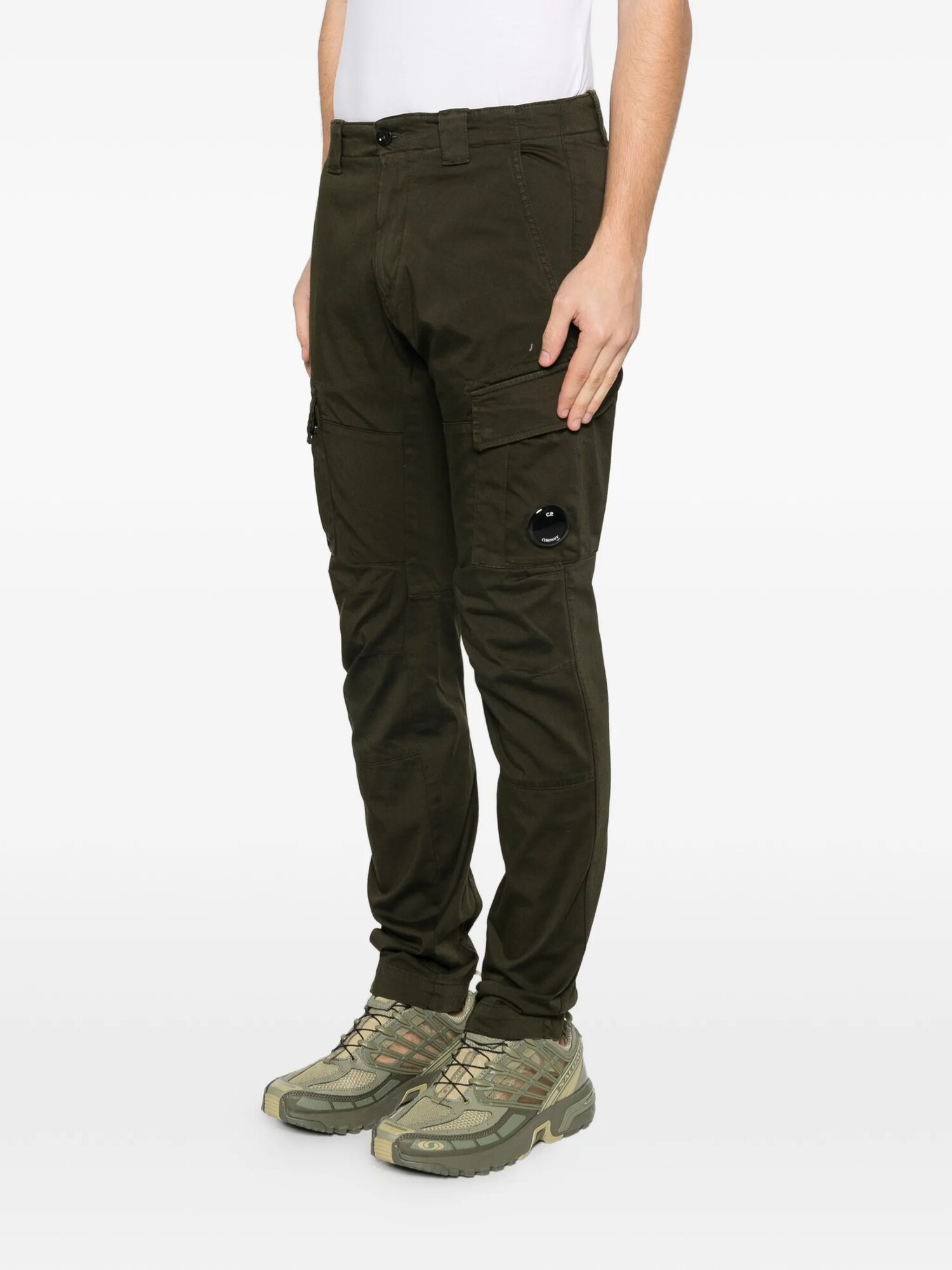Брюки C.P. COMPANY Cargo pocket trousers, размер 46 EU, зеленый, — фото 1
