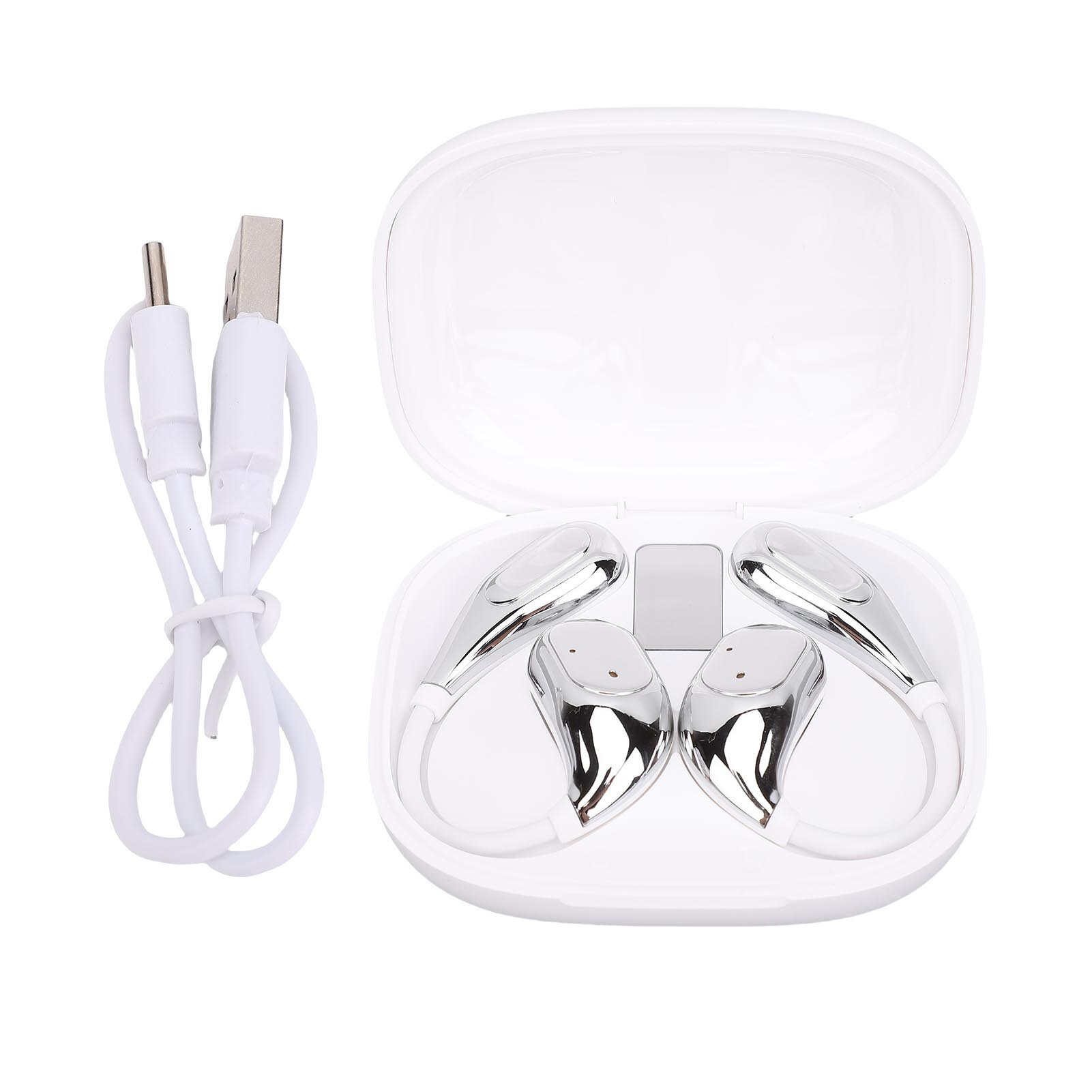 Наушники с поддержкой ИИ-перевода (164 языка), четким звуком звонков в реальном времени, воспроизведением музыки, Bluetooth-наушники с приложением, белого цвета.