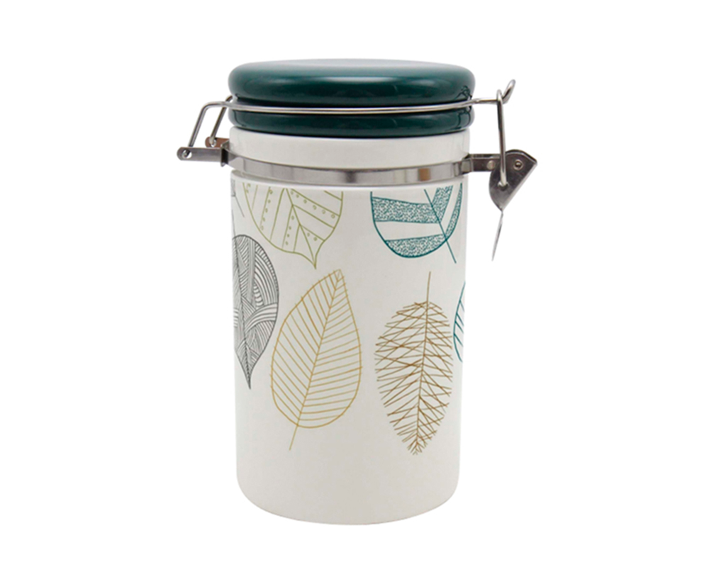 Банка керамика С зажимом 800МЛ листопад PRIMA COLLECTION
