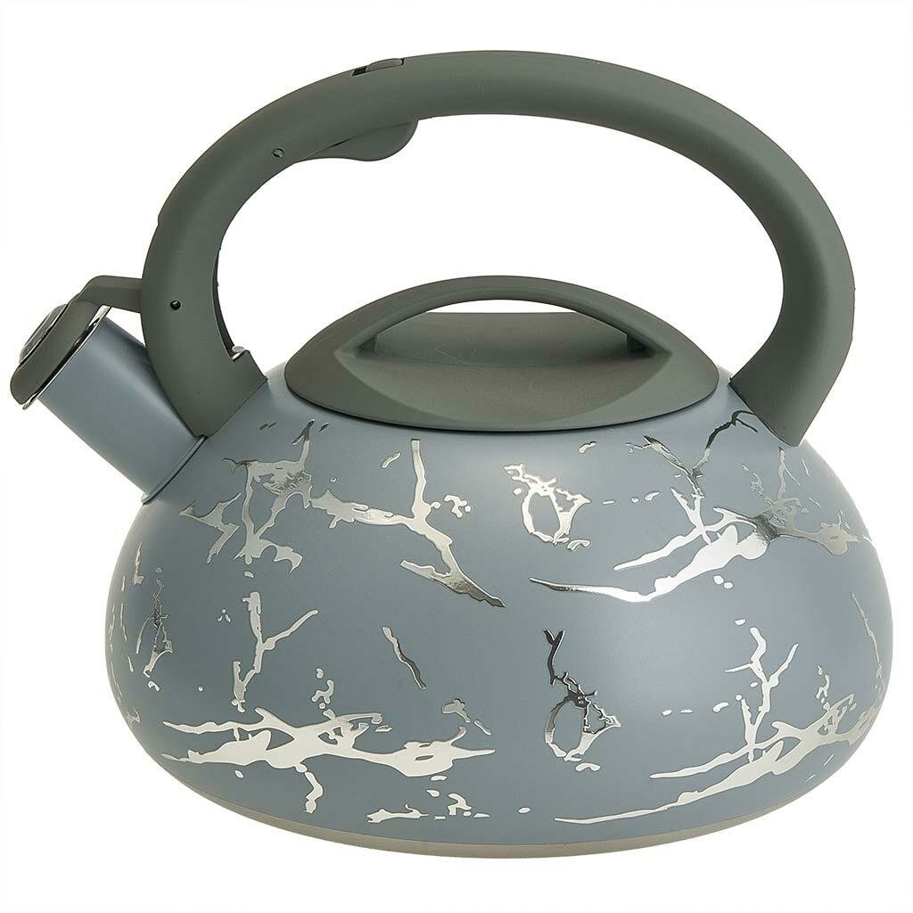 Чайник нерж 3.0Л ALPENKOK со свистк. Серый индукция