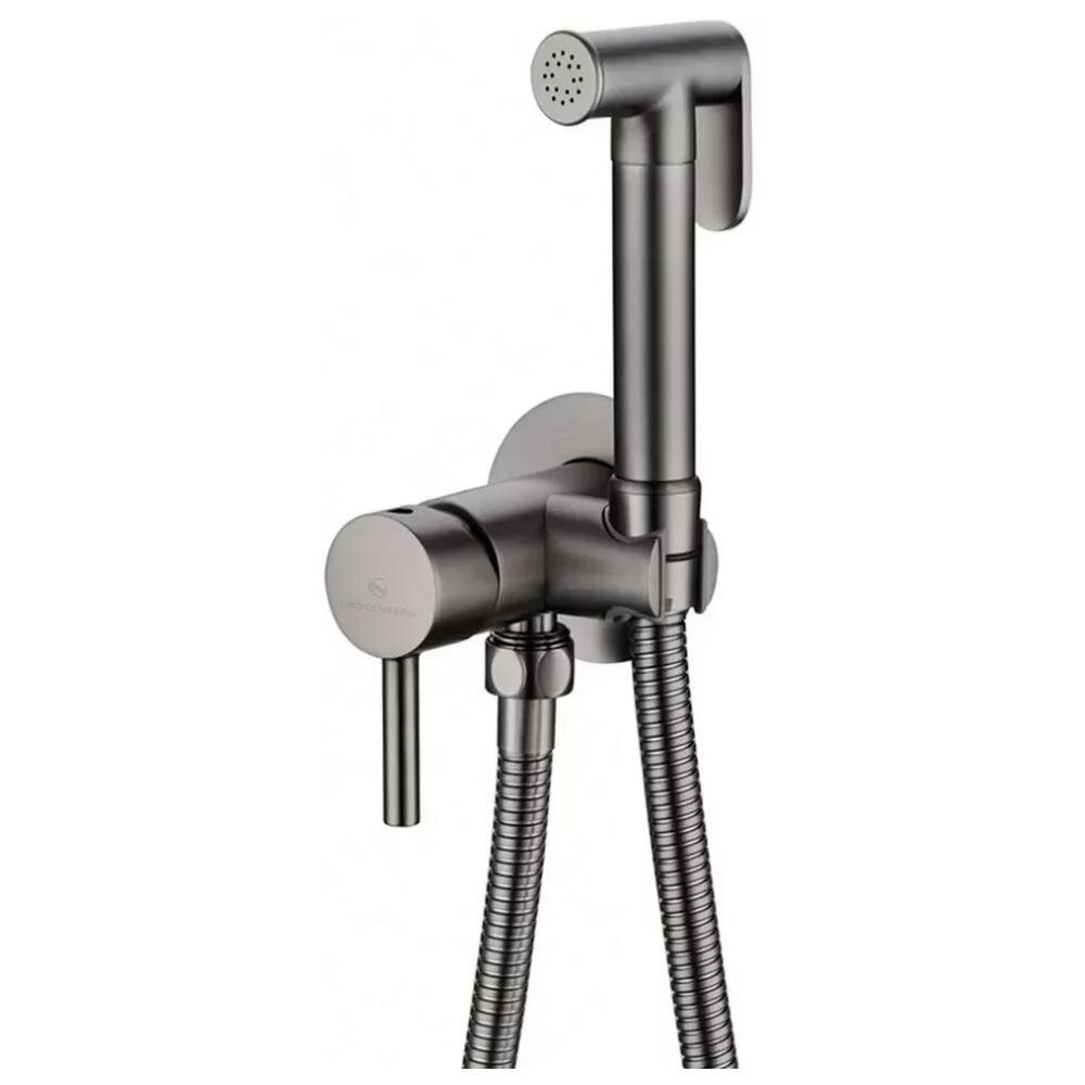 Гигиенический душ со смесителем встраиваемый Grocenberg GB001BG, графит