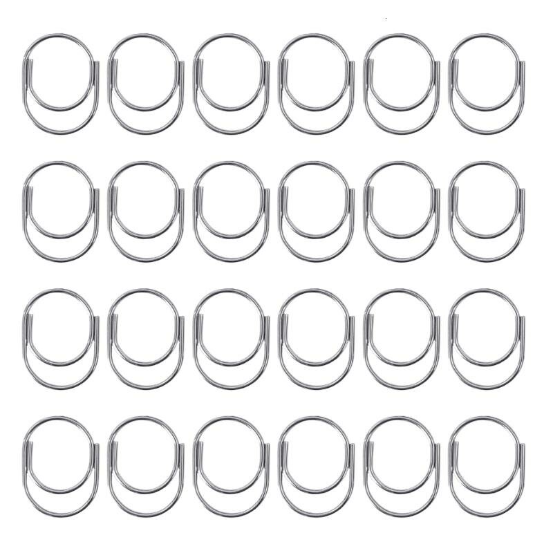 Цветные канцелярские скрепки 24 шт, серебро