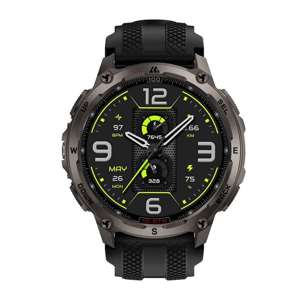 KOSPET TANK T4C Умные спортивные часы для активного отдыха + Фонарик + Рация без сети 1.5-дюймовый экран IP69K Водонепроницаемость Компас Альтиметр Барометр Запись GPS-треков Bluetooth-звонки Голосовой помощник