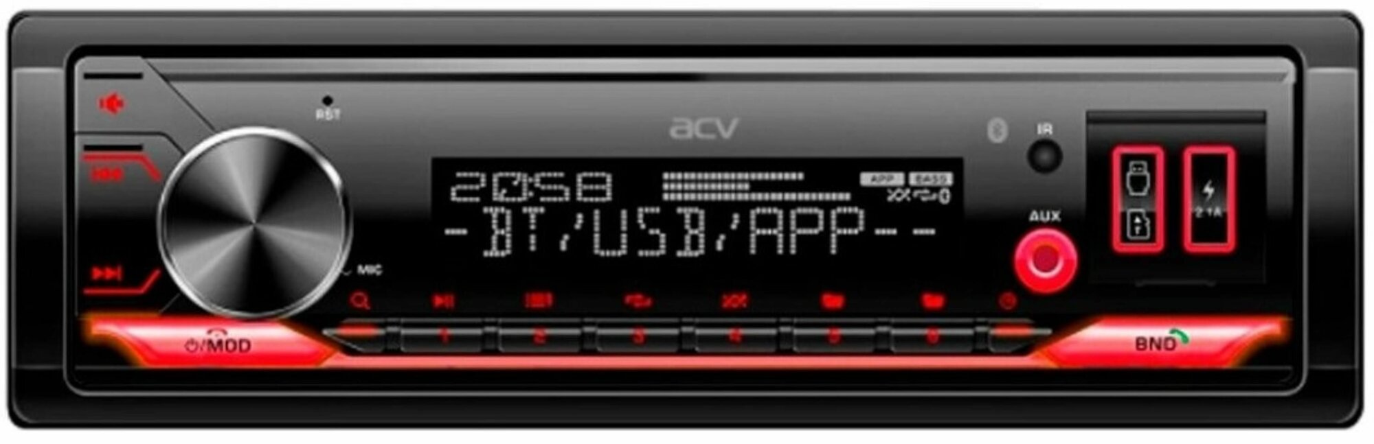 Автомагнитола ACV AVS-928BR 1DIN 4x50Вт v4.2 (38525)