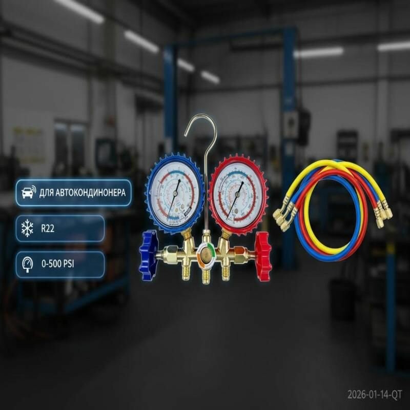 Набор инструментов для заправки кондиционера R22 с манометром