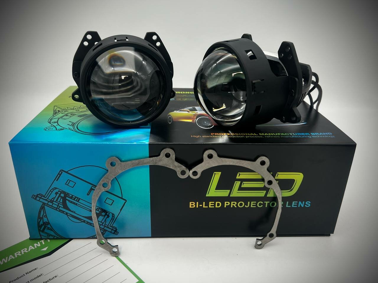 Светодиодные Би лед линзы для замены штатных на Toyota Sienta 2011-2015 - 3 дюйма 50W 6500K / BI LED модули