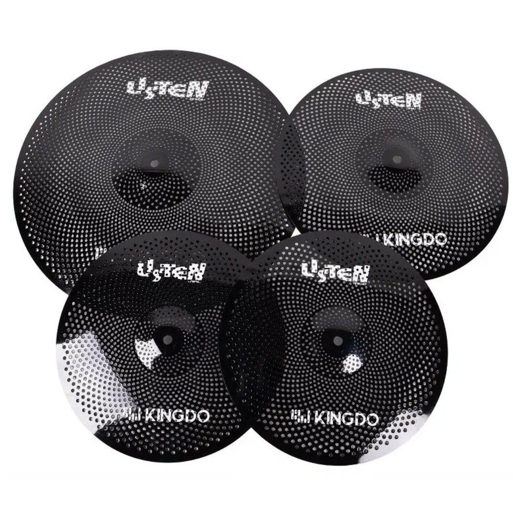 Тарелка для ударной установки KINGDO LOW VOLUME SET 14"+16"+20" BLACK