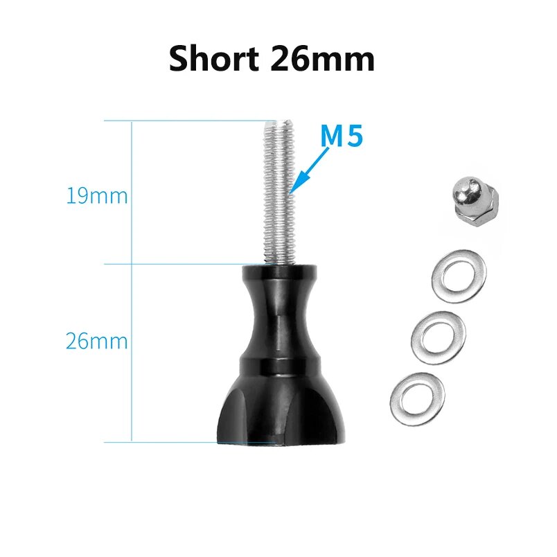 Алюминиевый штатив для шлема BGNing для GoPro Hero 13 12 11 10 9 8 7 для Insta360 ONE R Short 26mm