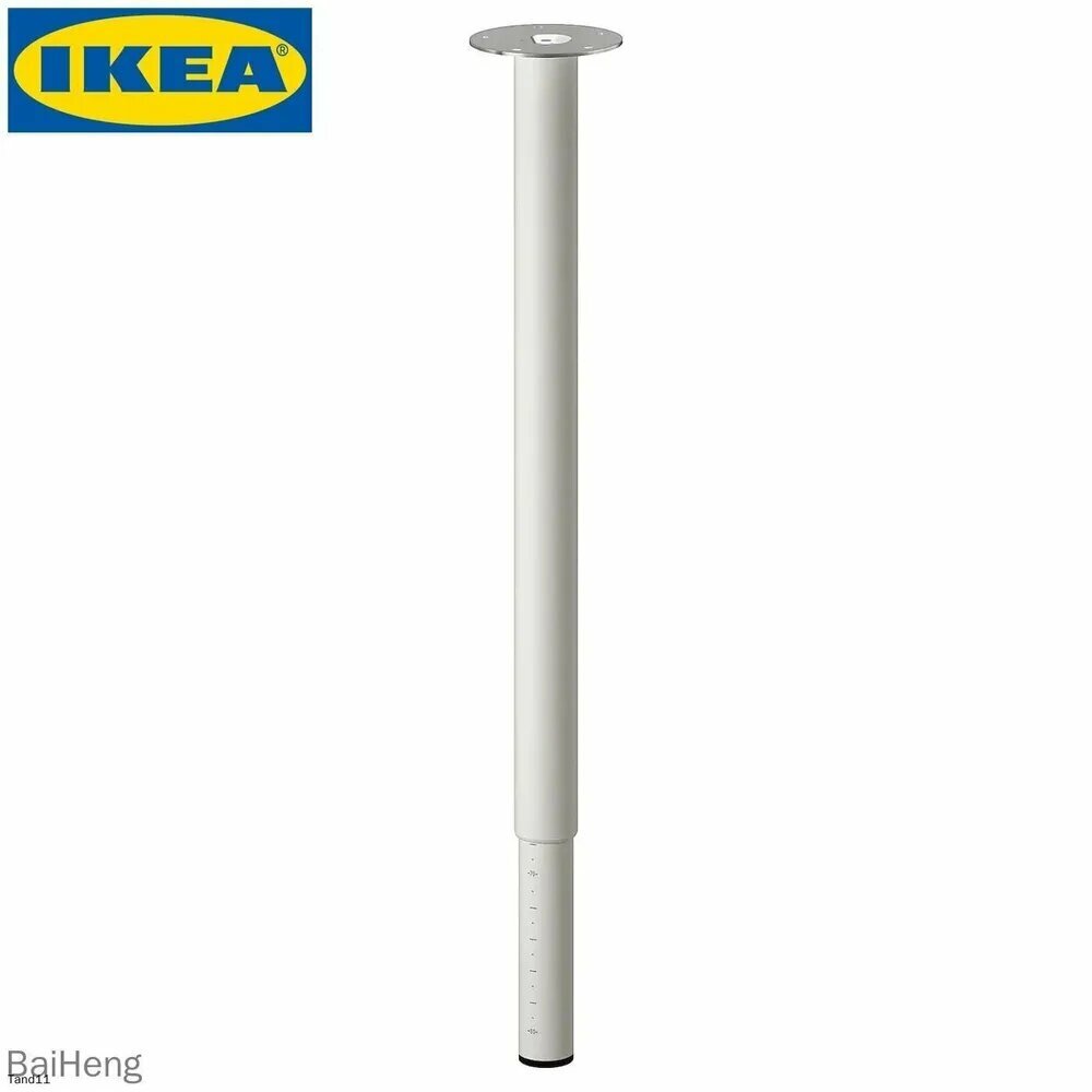 Ножка для столешницы икеа металлическая регулируемая 1шт / опора для стола IKEA телескопическая белая