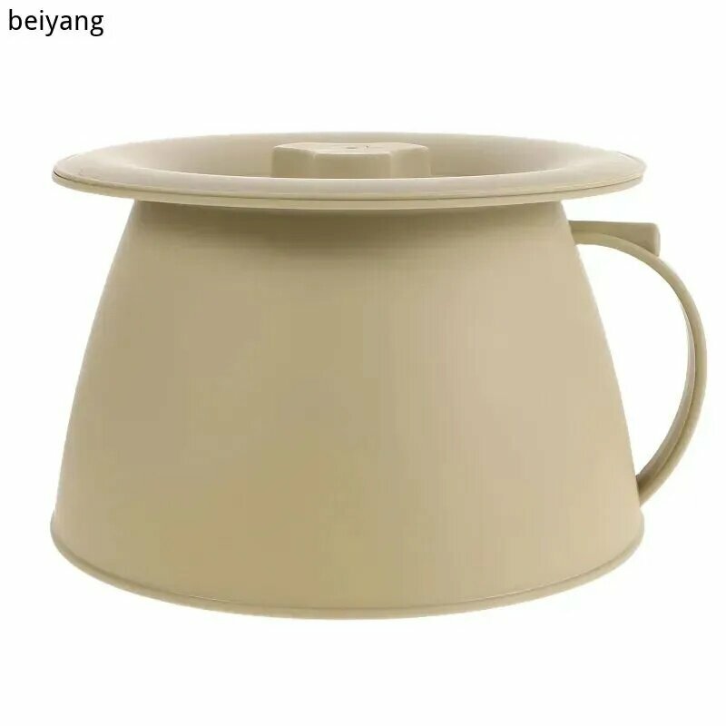 Ночной Уриналь Из Утолщенного Пластика С Гигиеничной Крышкой 22.30X22.30X13.60Cm (Цвет товара: светло-желтый)