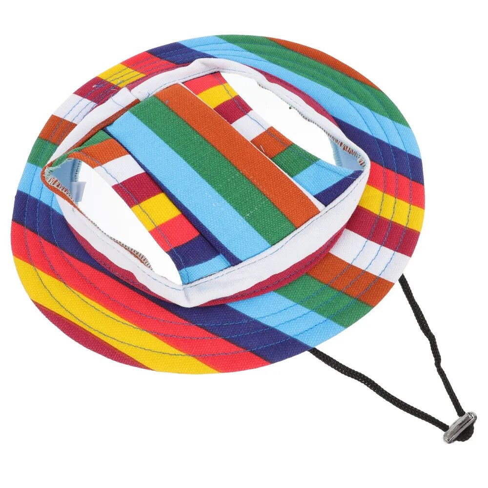 Летняя шляпа с круглыми полями для собак и кошек, регулируемая шляпа для путешествий на открытом воздухе (случайный цвет)