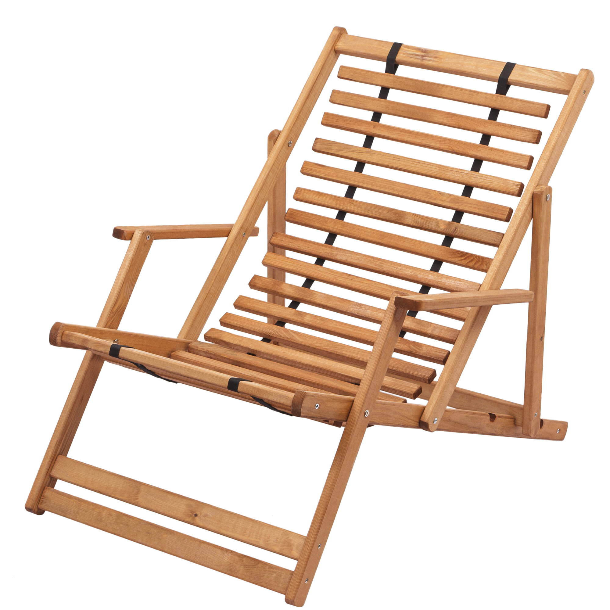 Кресло-шезлонг с подлокотниками DYATEL сиденье из дерева сосна (цвет дуб)