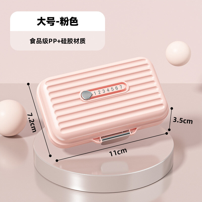 Портативная таблетница для разделения лекарств, небольшой органайзер для таблеток для ежедневного использования, мини-таблетница с функцией напоминания для трех приемов пищи в день, семь дней в неделю.