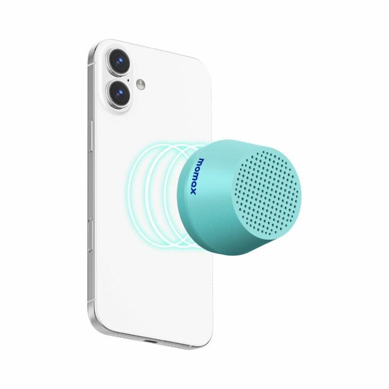 Магнитный беспроводной динамик MagSafe Momax 1-Vibe Go Lite - бирюзовый